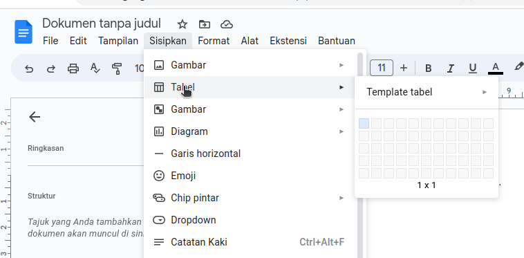 Cara Membuat Tabel di Google Docs Lengkap setiap Tahapnya - Enter In